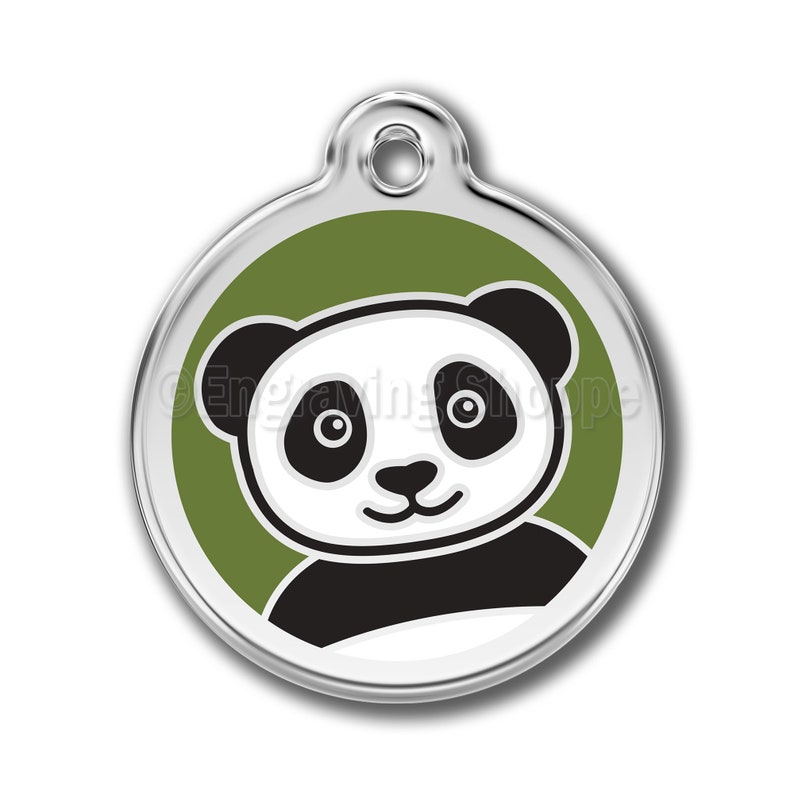 Panda Bear Enamel Stainless Steel Personalized Custom Pet Tag - Etsy