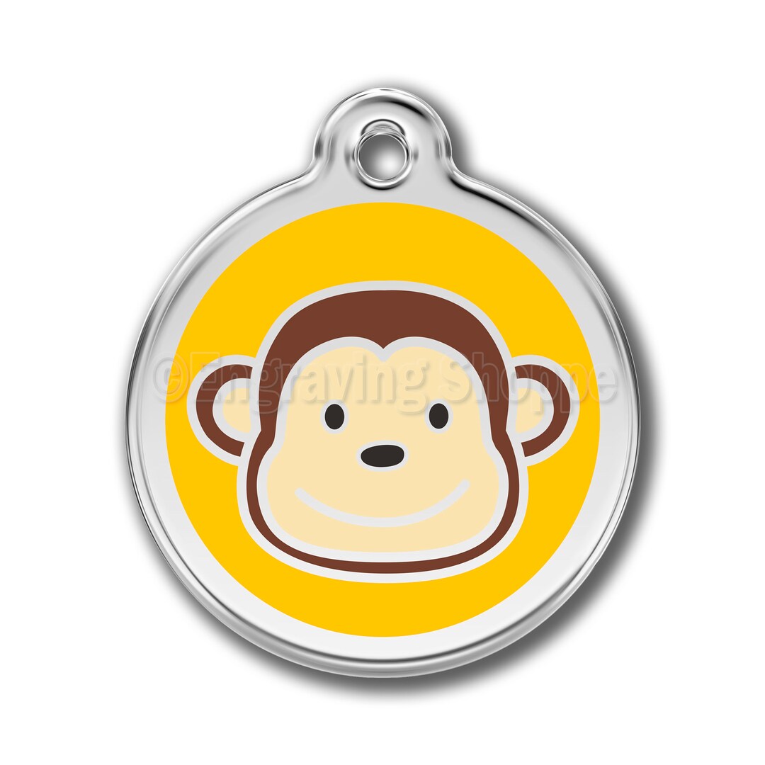 Monkey Enamel Stainless Steel Personalized Custom Pet Tag LIFETIME ...