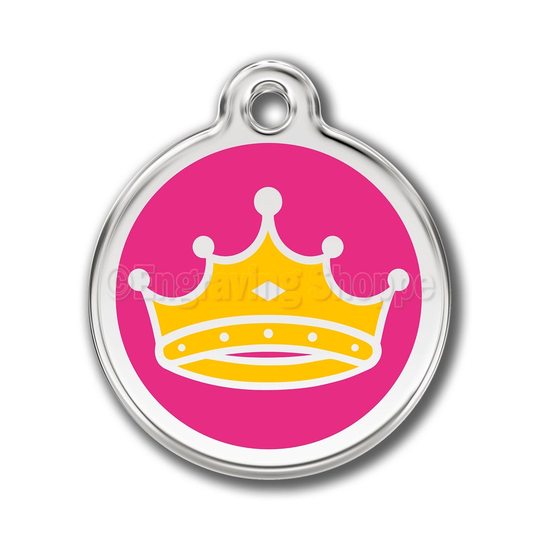 Queen Enamel and Stainless Steel Personalized Custom Pet Tag With ...