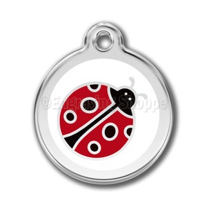 Ladybug Enamel and Stainless Steel Personalized Custom Pet Tag With ...