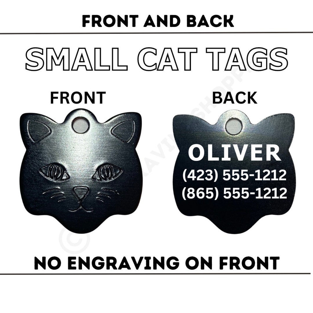Small Cat Tag, Engraved Cat Tag, Personalized Cat Tag, Pet Id Tag, Cat ...