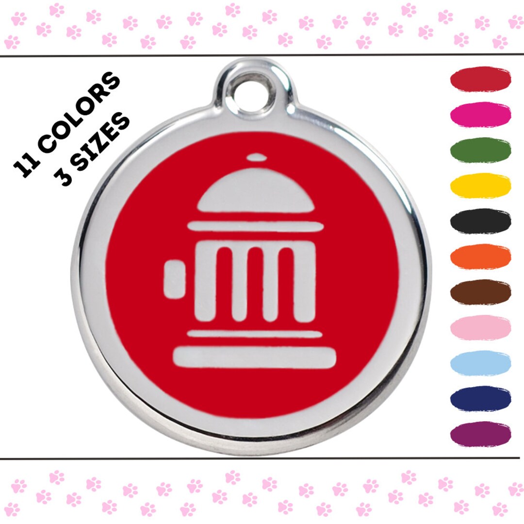 Fire Hydrant Enamel and Stainless Steel Personalized Custom Pet Tag ...