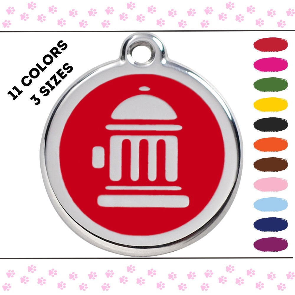 Fire Hydrant Enamel and Stainless Steel Personalized Custom Pet Tag ...