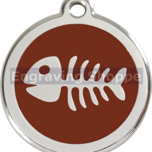 Fish Bone Enamel and Stainless Steel Personalized Custom Pet - Etsy