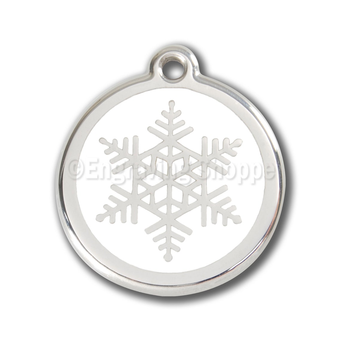 Snow Flake Enamel and Stainless Steel Personalized Custom Pet - Etsy