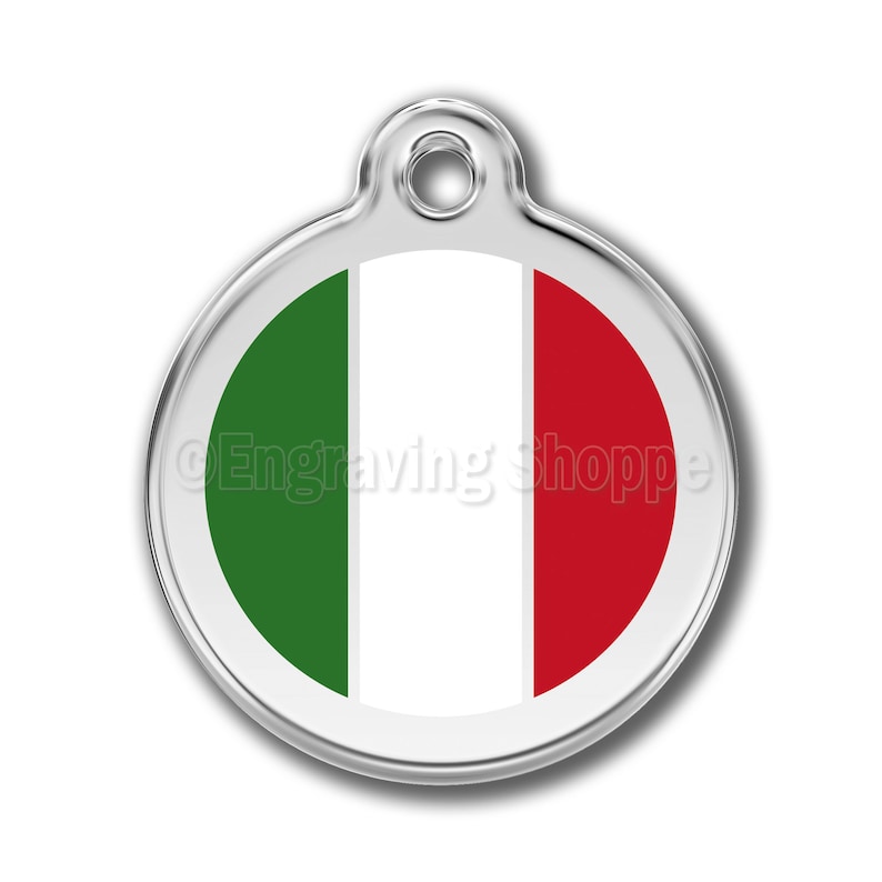 Italian Flag Enamel and Stainless Steel Personalized Custom | Etsy