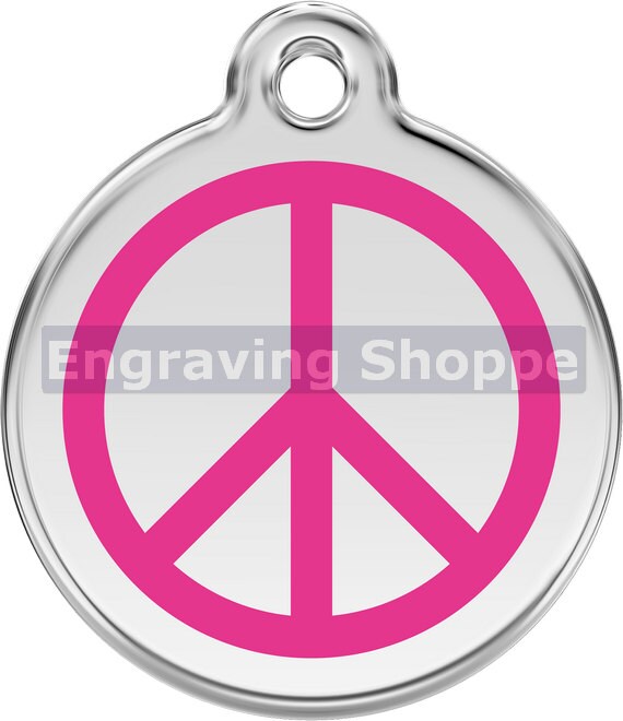 Peace Sign Enamel and Stainless Steel Personalized Custom Pet - Etsy