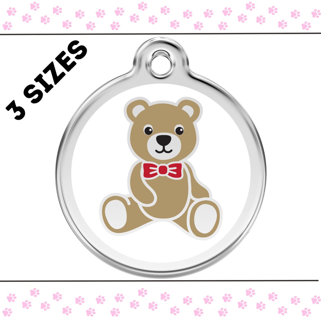 Custom Teddy Bear Pet Tag – Stainless Steel and Enamel ID for Cats ...