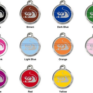Small Mouse Cat Tag Enamel and Stainless Steel Personalized Custom Cat ...