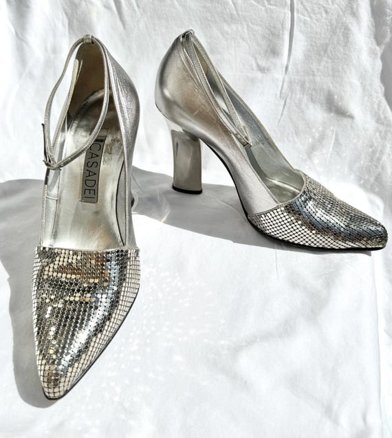 Vintage silver metallic pumps - Gem