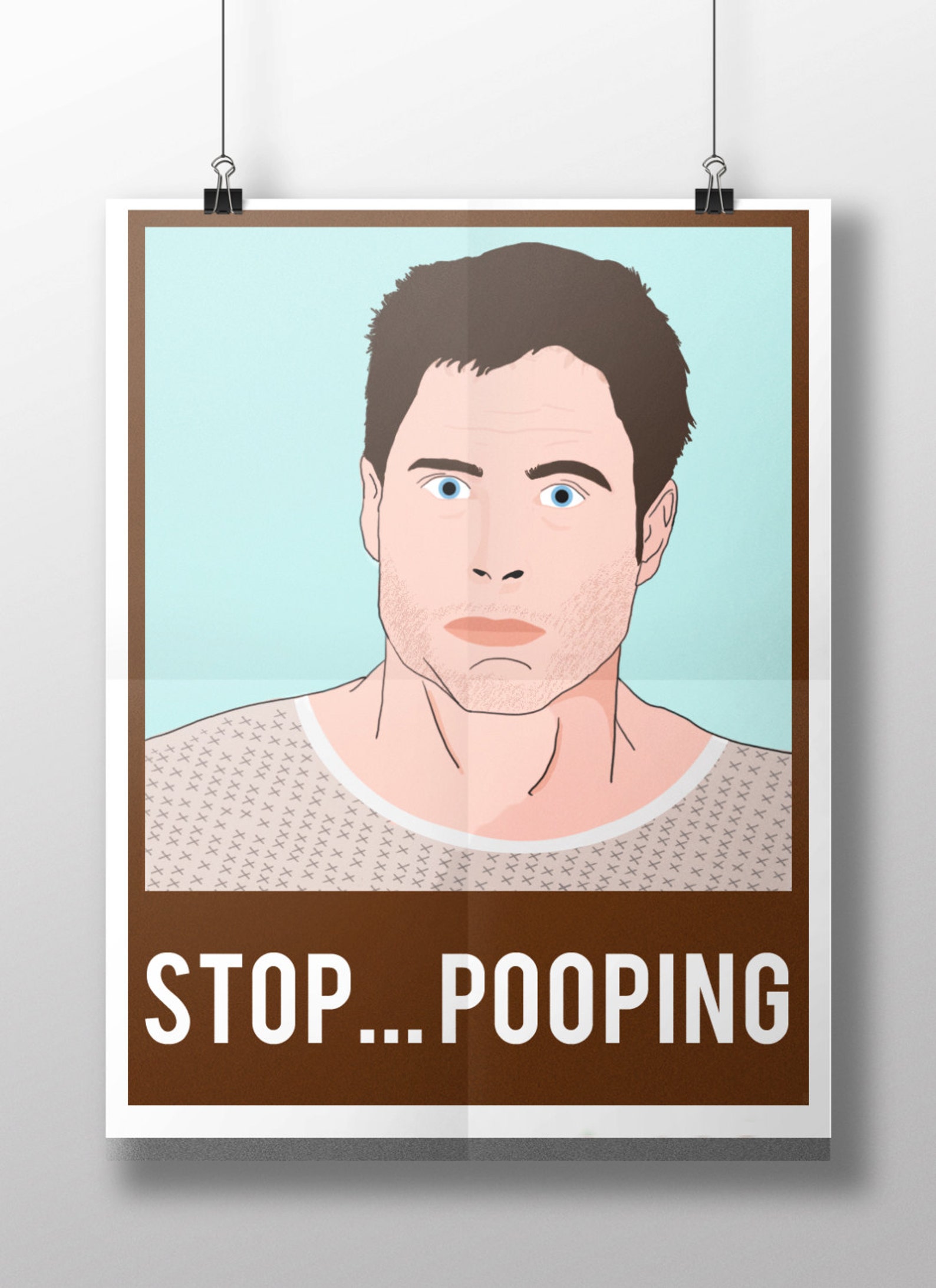 Parks and Rec -chris Traeger "stop Pooping" | Parks and Rec Wall Art - Etsy
