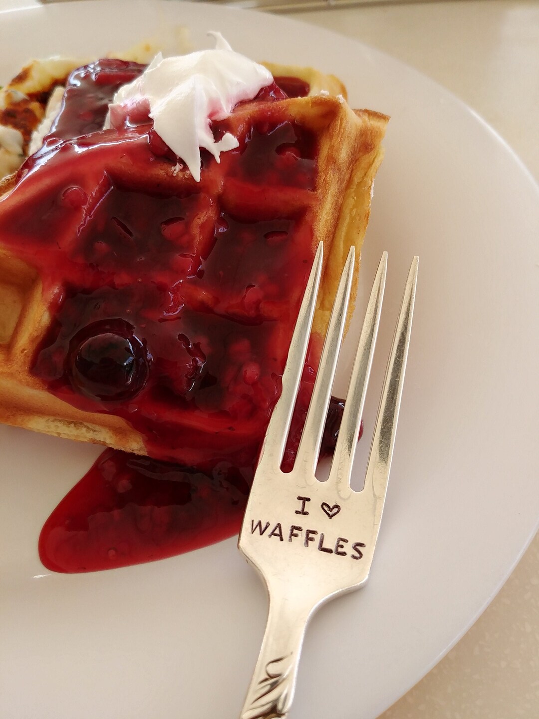 I Love Waffles Fork | Fun Gift Idea | Hand Stamped Fork | Gift for Her ...