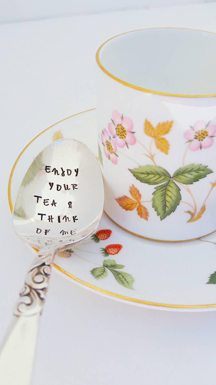 Enjoy Your Tea & Think of Me Spoon Gift for Grandma Gift - Etsy