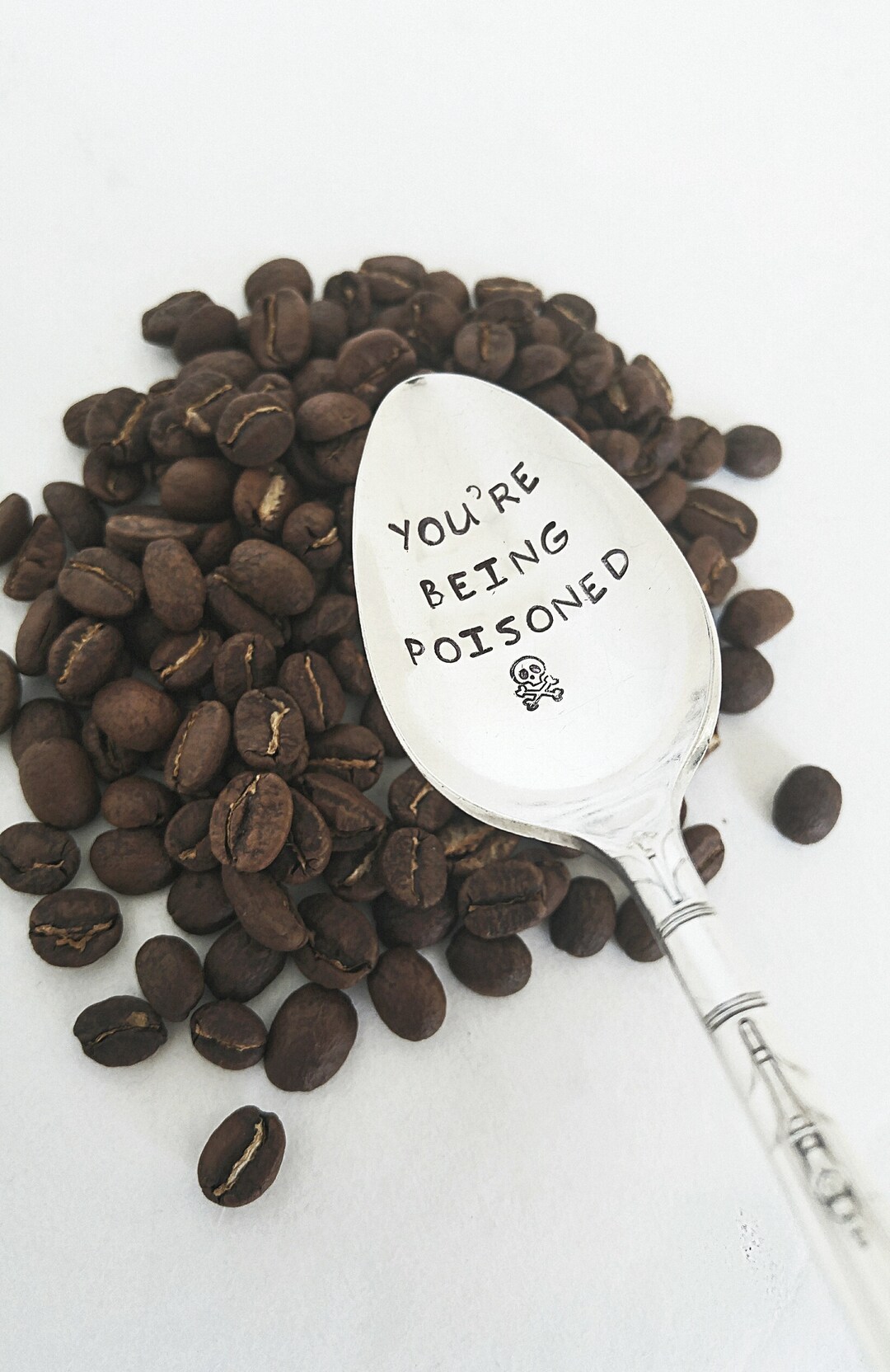 Hand Stamped "you're Being Poisoned" Spoon: Halloween Skull Decor - Etsy