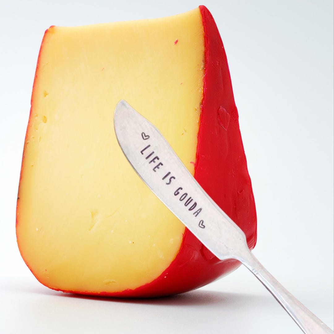 Life is Gouda Knife | Cheese Fan | Cheese Spreader | Cheese Knife ...