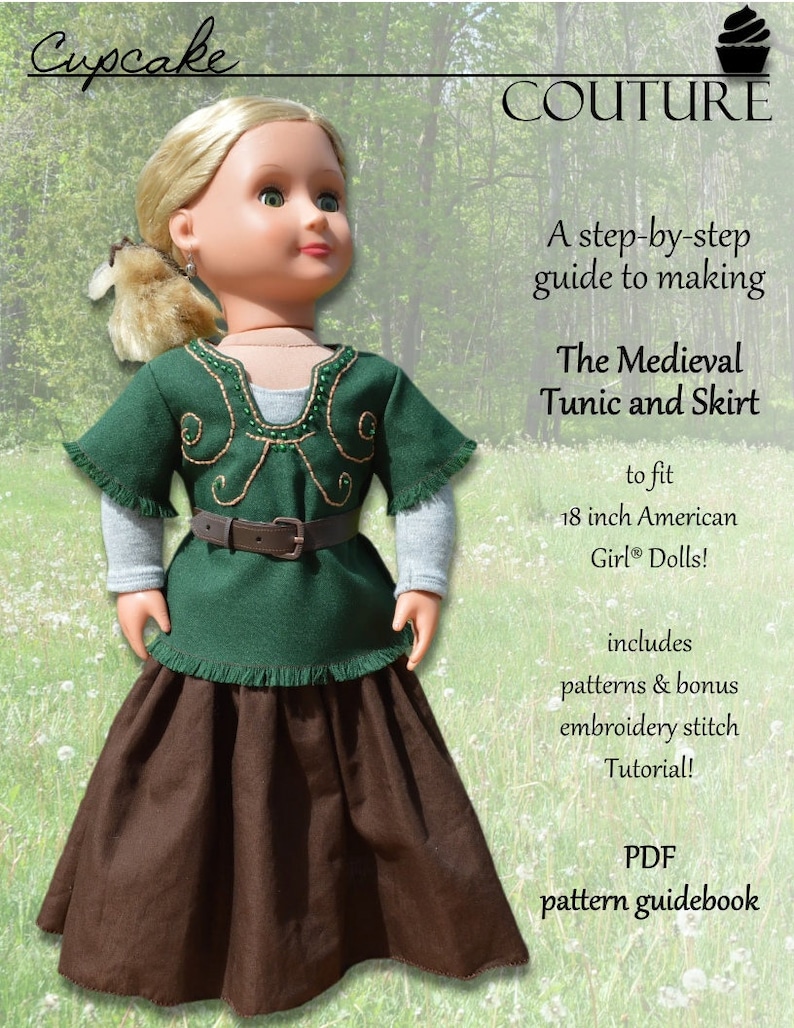 Medieval Tunic & Skirt - PDF Sewing Pattern Fits 18 Inch American Girl ...