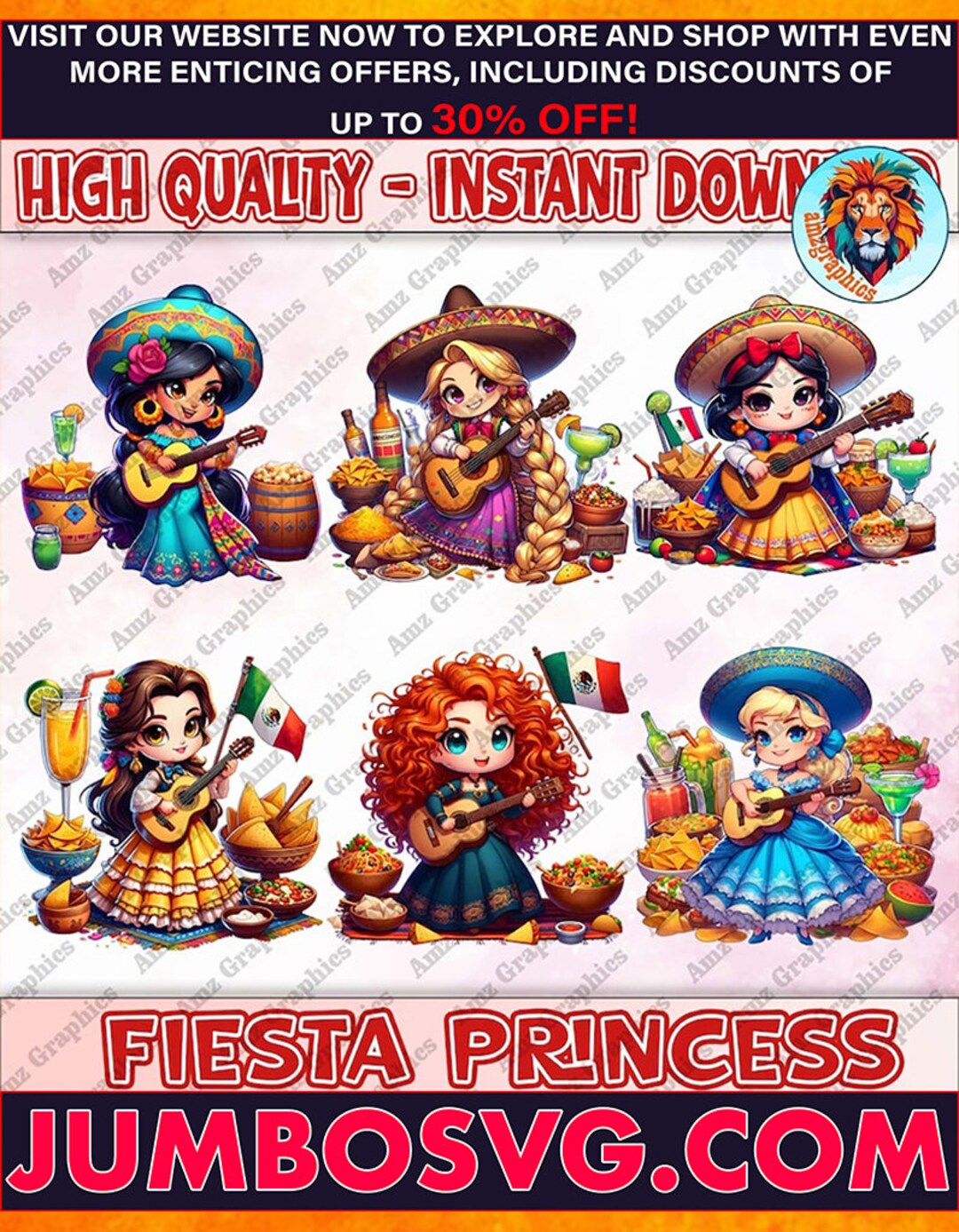 BUNDLE Png Cartoon Fiesta, Fiesta Princess Bundle, Fiesta Squad Png ...