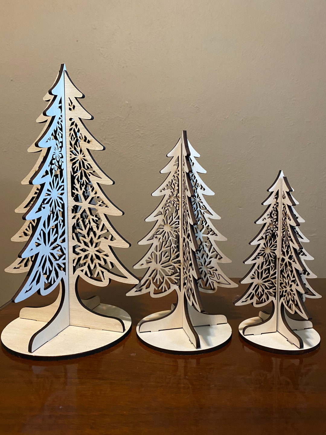 Laser Cut Christmas Snowflake Wooden Christmas Tree, Wooden Tree ...