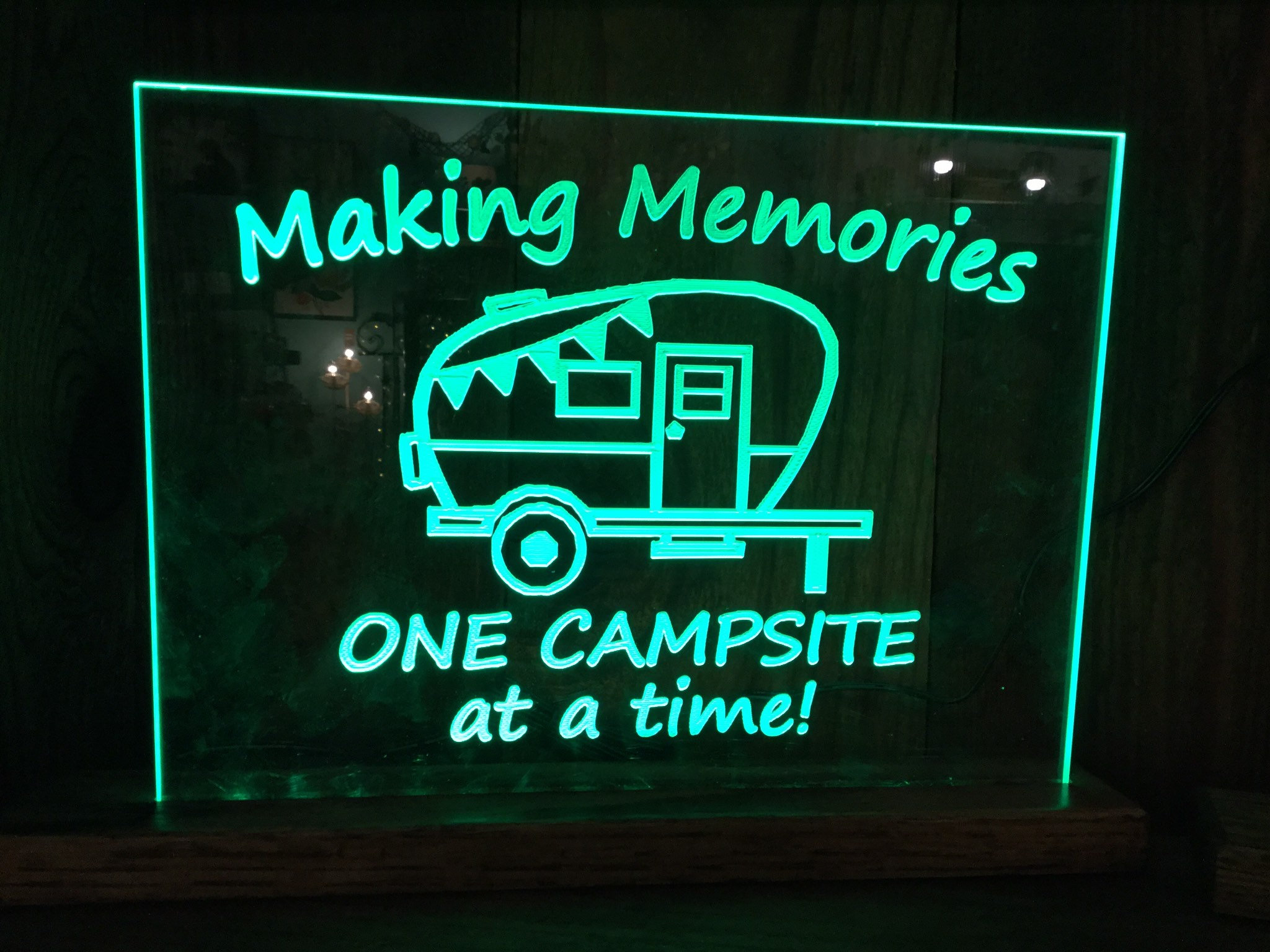 Multi- NEON Color Chasing LED Lights Camper Campsite Sign Personalized ...
