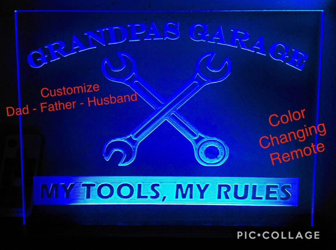My Tools My Rules, Grandpas, Dads, Fathers Garage. Custom Multi-color ...