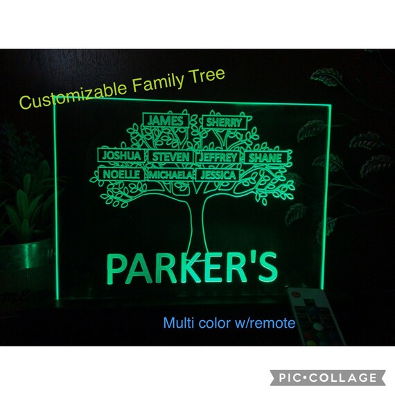 Multi-led Color Neon Family Tree Welcome Personalized Entry | Etsy