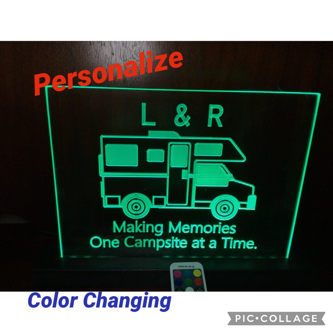 Class C Multi- NEON Color Chasing LED Campsite Sign Camper Pop up Class ...