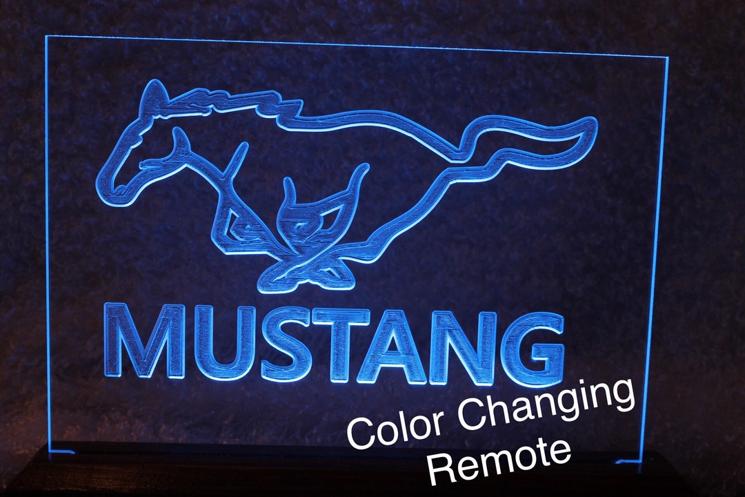 Multi-color Chasing LED Sign Ford Mustang Horse SMU Neon Sign With ...