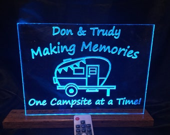 Class C Multi NEON Color Chasing LED Campsite Sign Camper Pop | Etsy