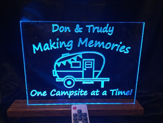 Camper Multi NEON Color Chasing LED Campsite Sign RV Life | Etsy