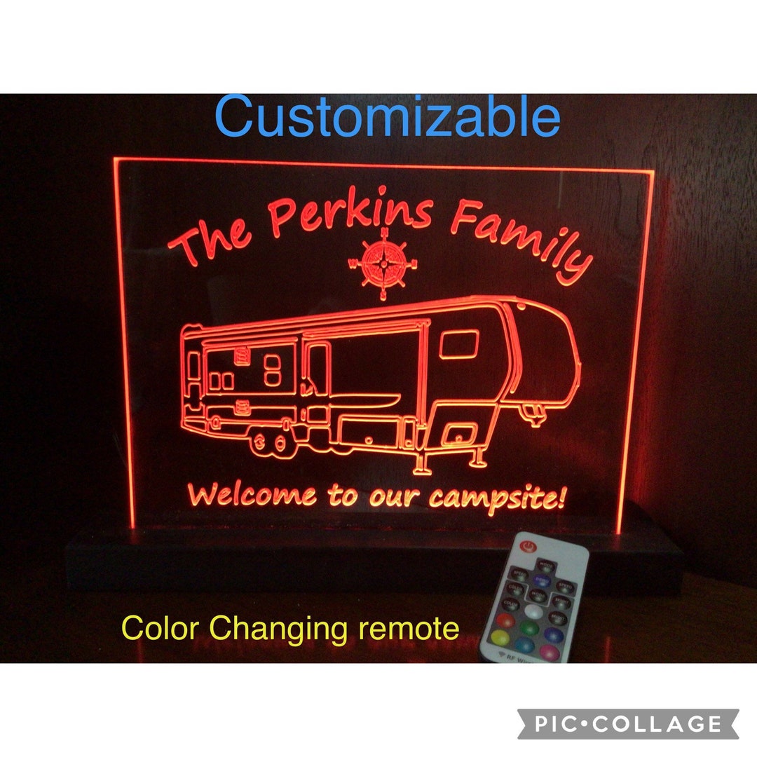 Multi- NEON Color Chasing LED 5th Wheel Campers / Campsite Sign RV Life ...