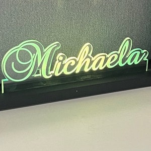 Office Desk Sign Multi-color Chasing LED Personalized Cursive Name ...