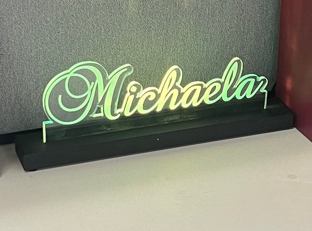 Multi-color LED Personalized Name Plate Desktop Office Entry Sign ...