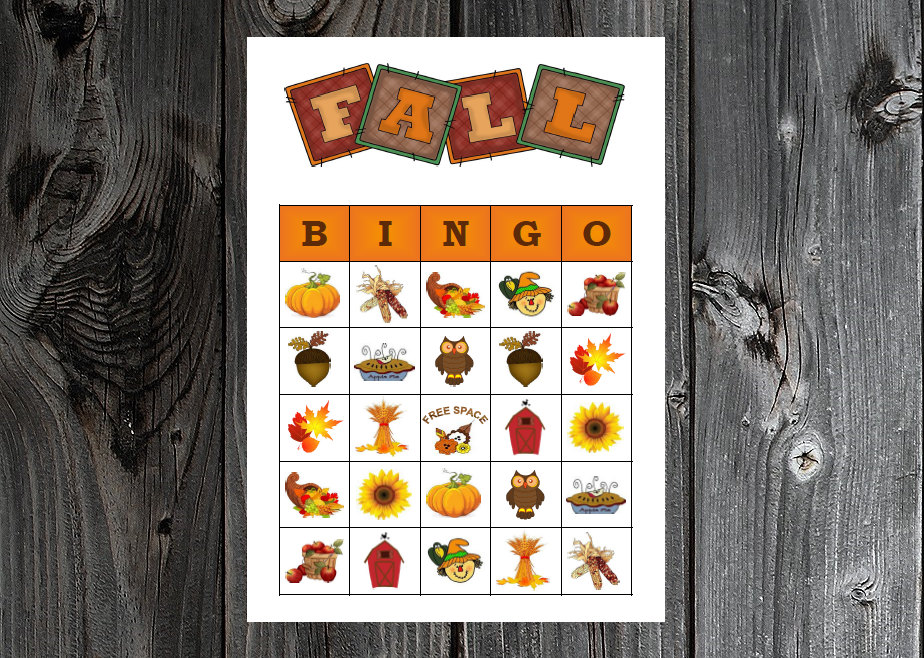 Fall Autumn Bingo 30 Printable Halloween Thanksgiving Party Bingo Game ...