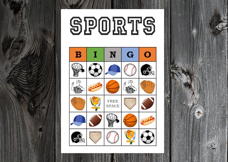 Sports Bingo Game: 30 Printable Birthday Party Cards (PDF) - Etsy