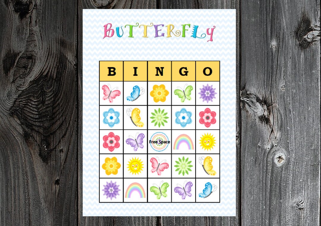 Butterfly Bingo 30 Printable Spring/summer Garden Birthday/bridal/baby ...