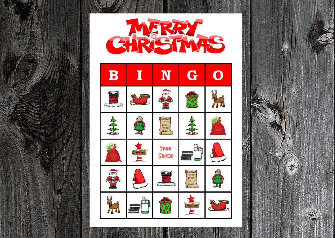 Merry Christmas Bingo 30 Printable Happy Holidays Party Bingo Game ...