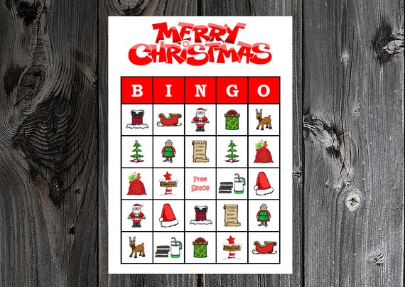 Merry Christmas Bingo 30 Printable Happy Holidays Party Bingo | Etsy