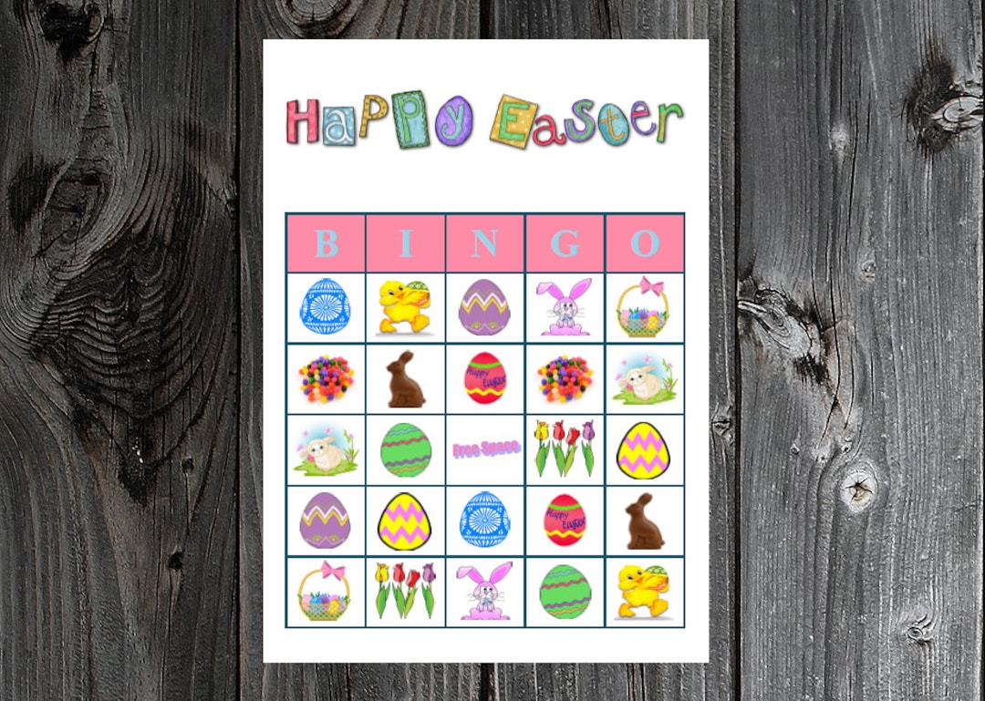 Bingo de Pascua 30 Tarjetas imprimibles de juego de bingo para fiestas ...