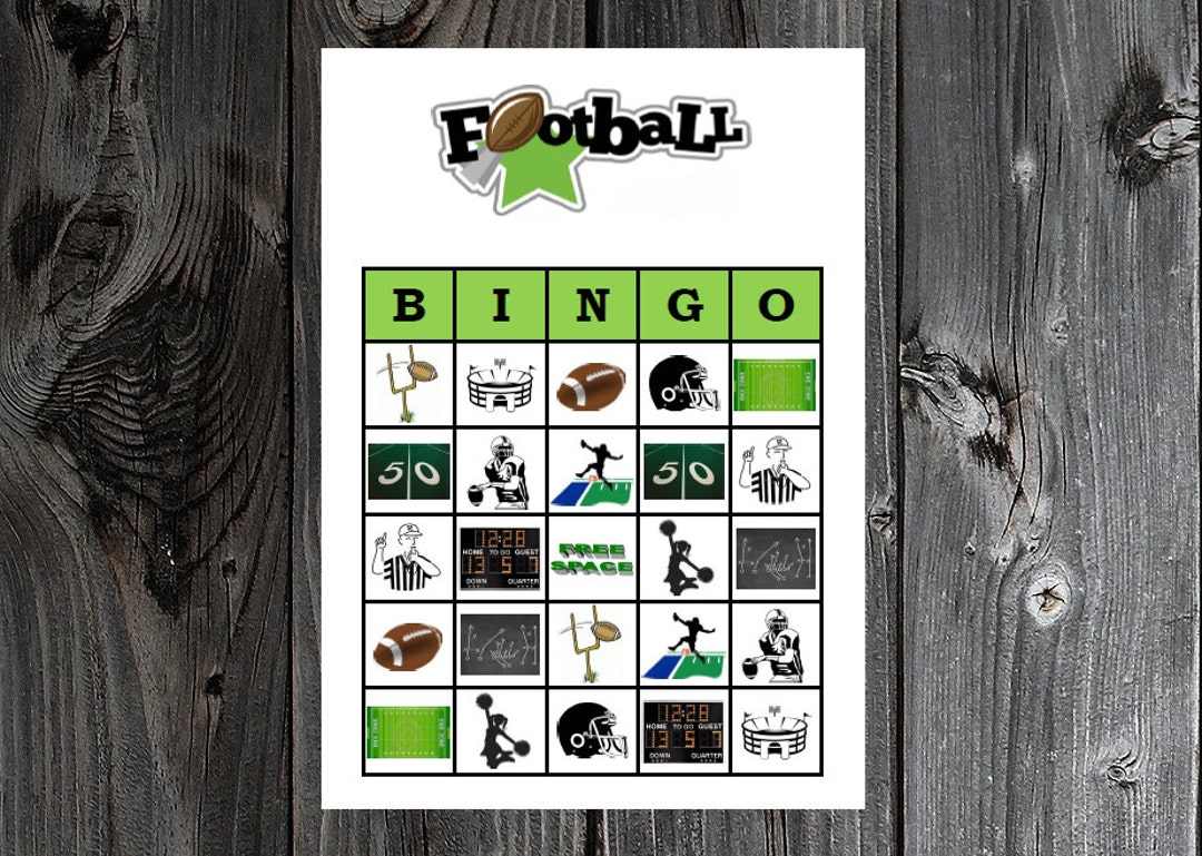 Football Bingo 30 Printable Sports Birthday / Superbowl Party Bingo ...