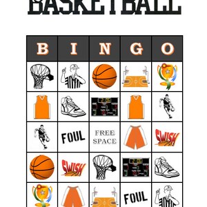 Basketball Bingo 30 Printable Sports Birthday Party Bingo Game Cards - Etsy
