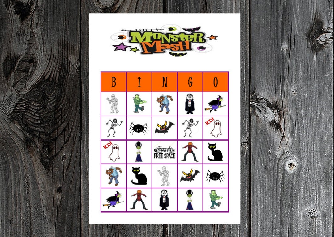 Halloween Monster Bingo: 30 Printable Party Game Cards (PDF) - Etsy Canada