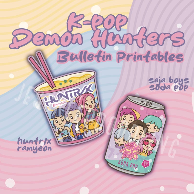 Huntrix and Saja Boys Classroom Digital Printable | Teacher Bulletin ...