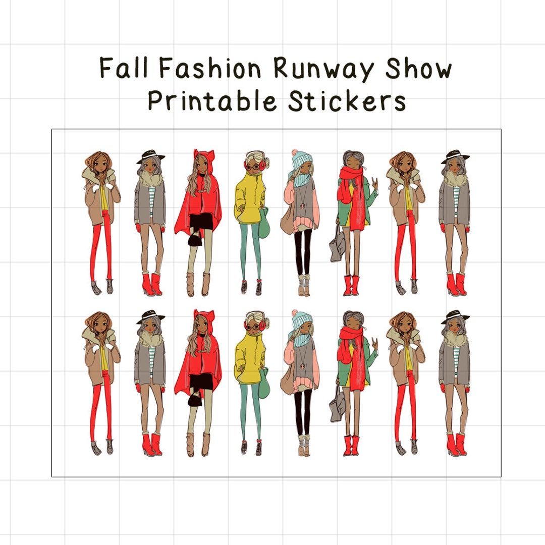 Fall Fashion Runway Show 2.0 Printable Stickers for Planners - Etsy