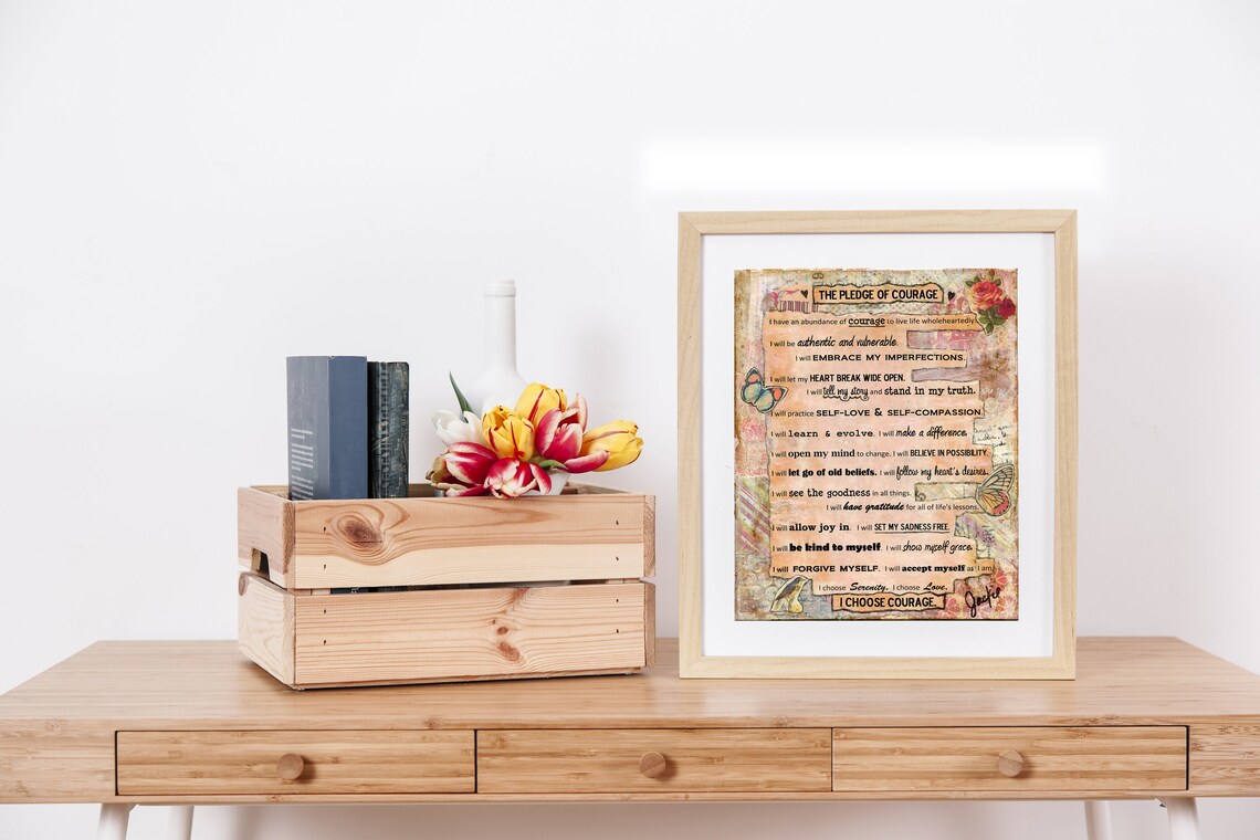 Inspirational Quote, Courage Pledge, Spiritual Gift, Affirmation ...