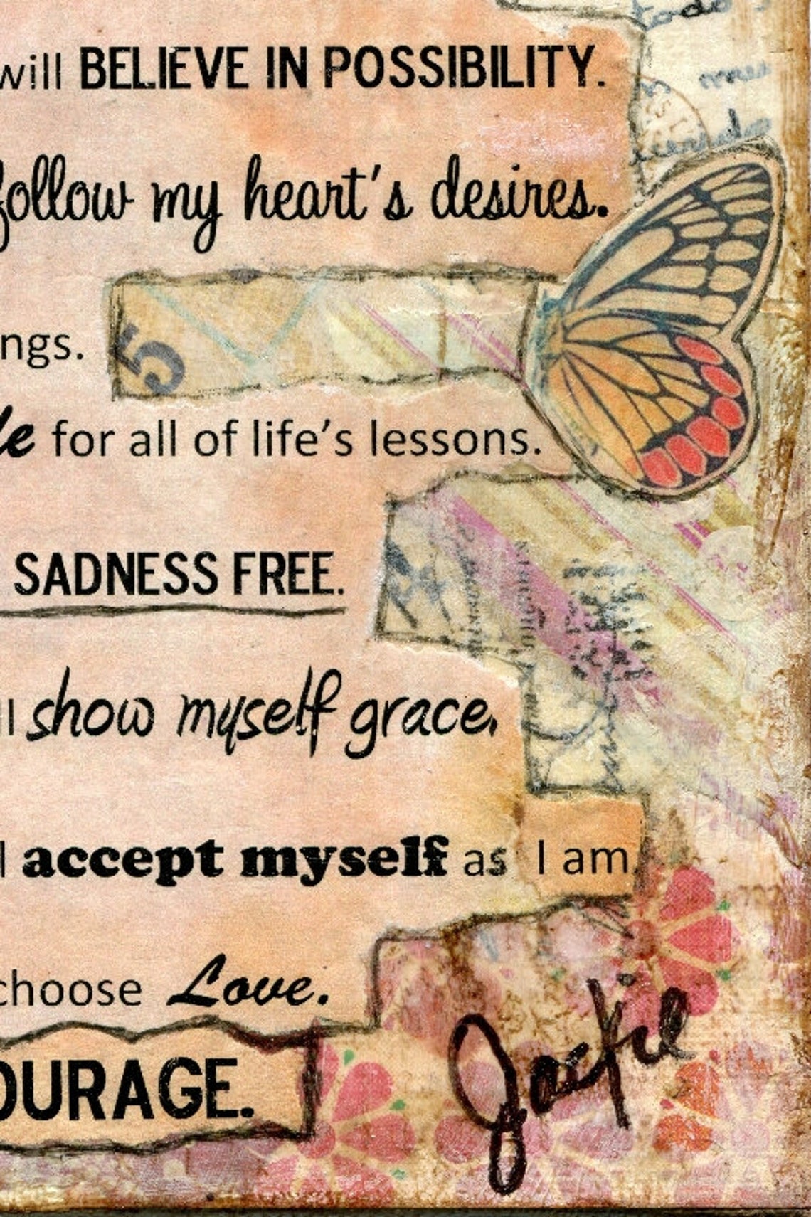 Inspirational Quote, Courage Pledge, Spiritual Gift, Affirmation ...