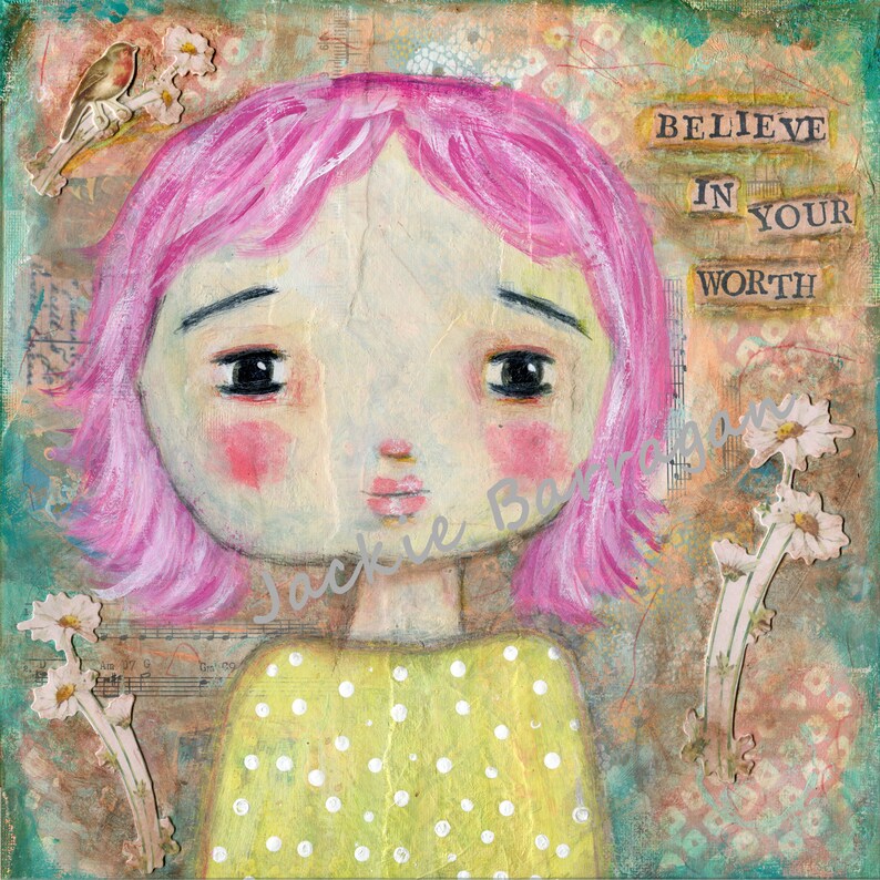 Believe in Your Worth Art, 8x10 Worthy Art Print, Spiritual Art Gift ...