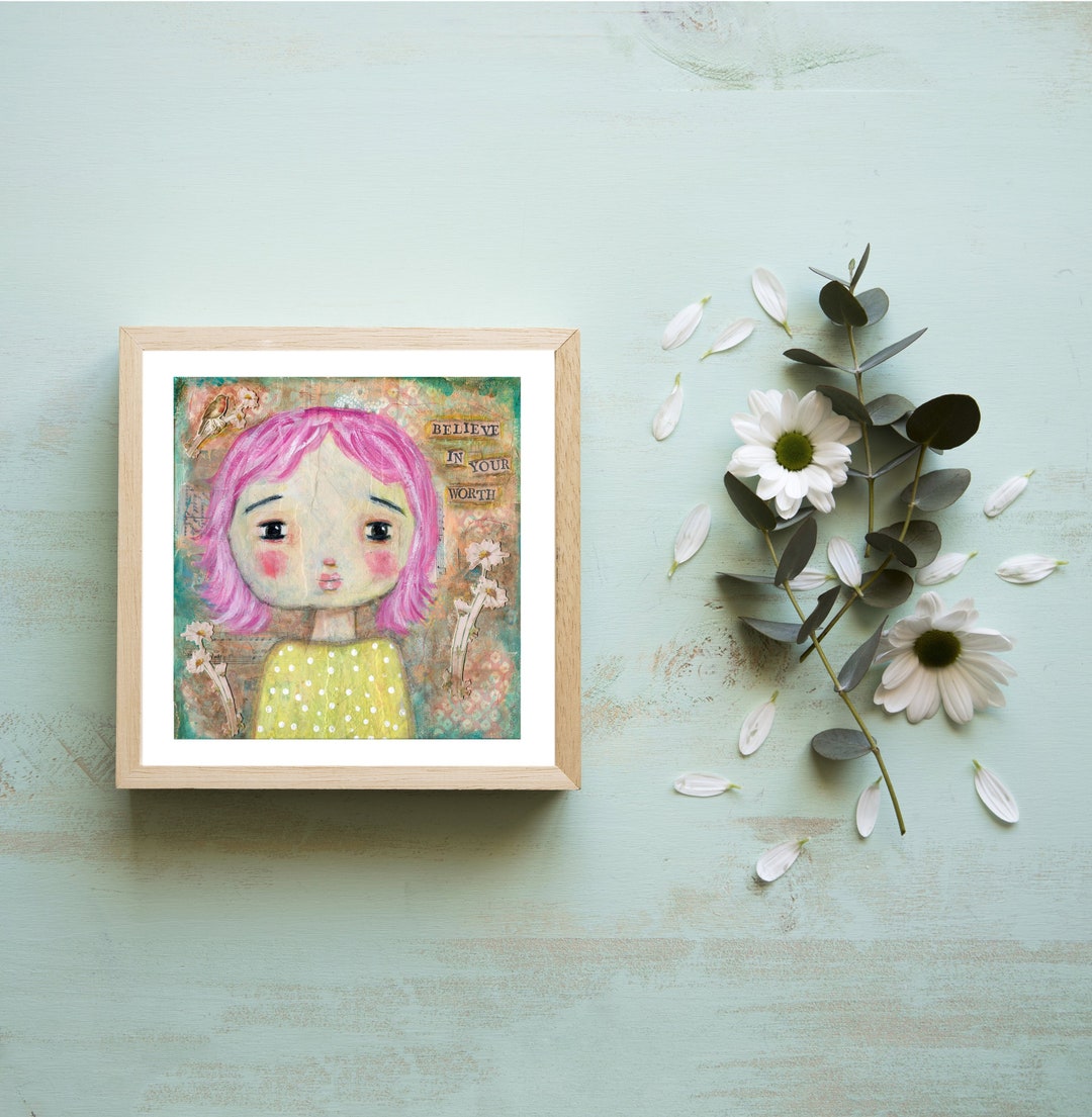 Believe in Your Worth Art, 8x10 Worthy Art Print, Spiritual Art Gift ...