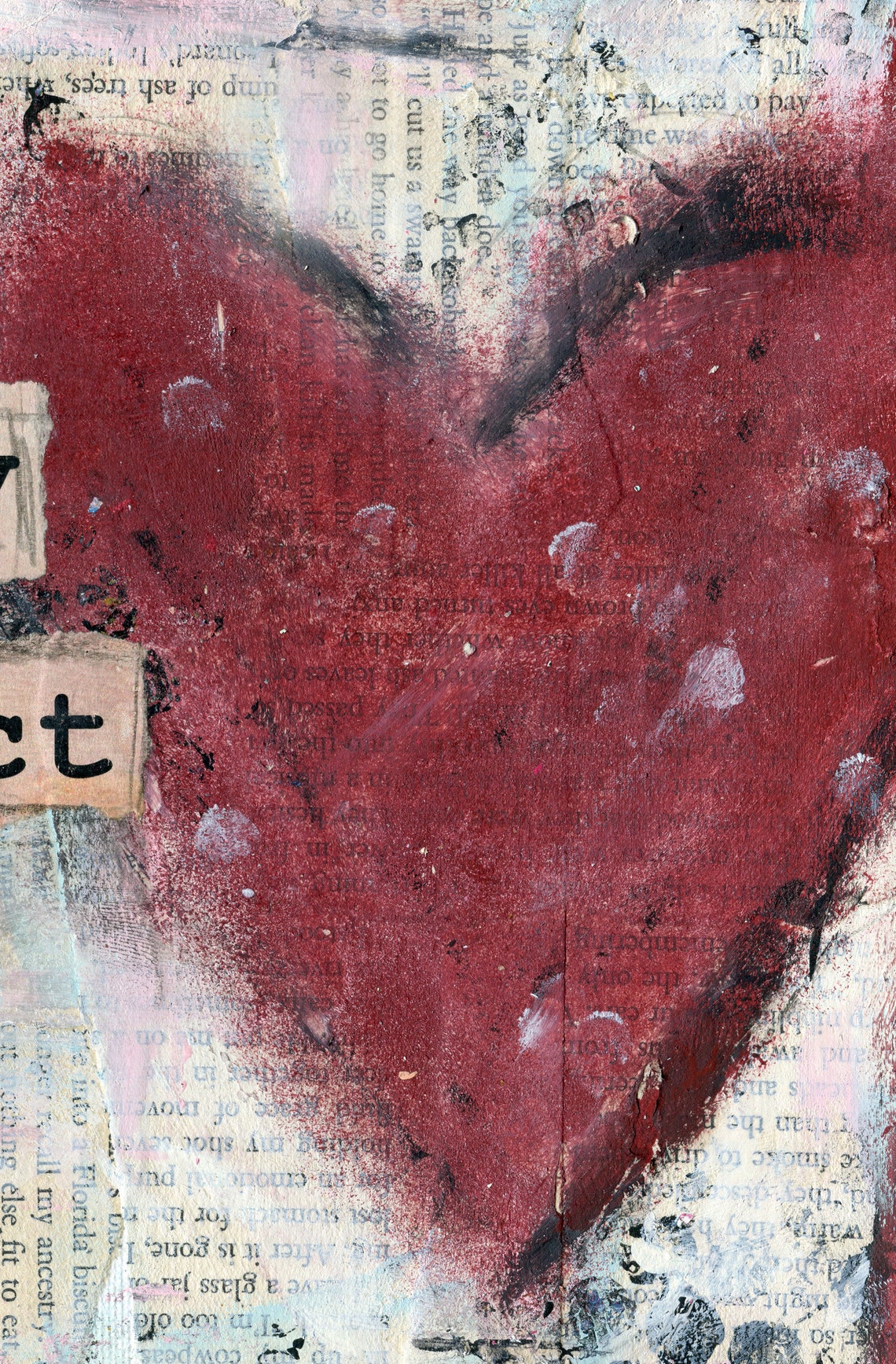 Perfectly Imperfect Art, Grungey Heart Wall Art, Embrace Imperfection ...