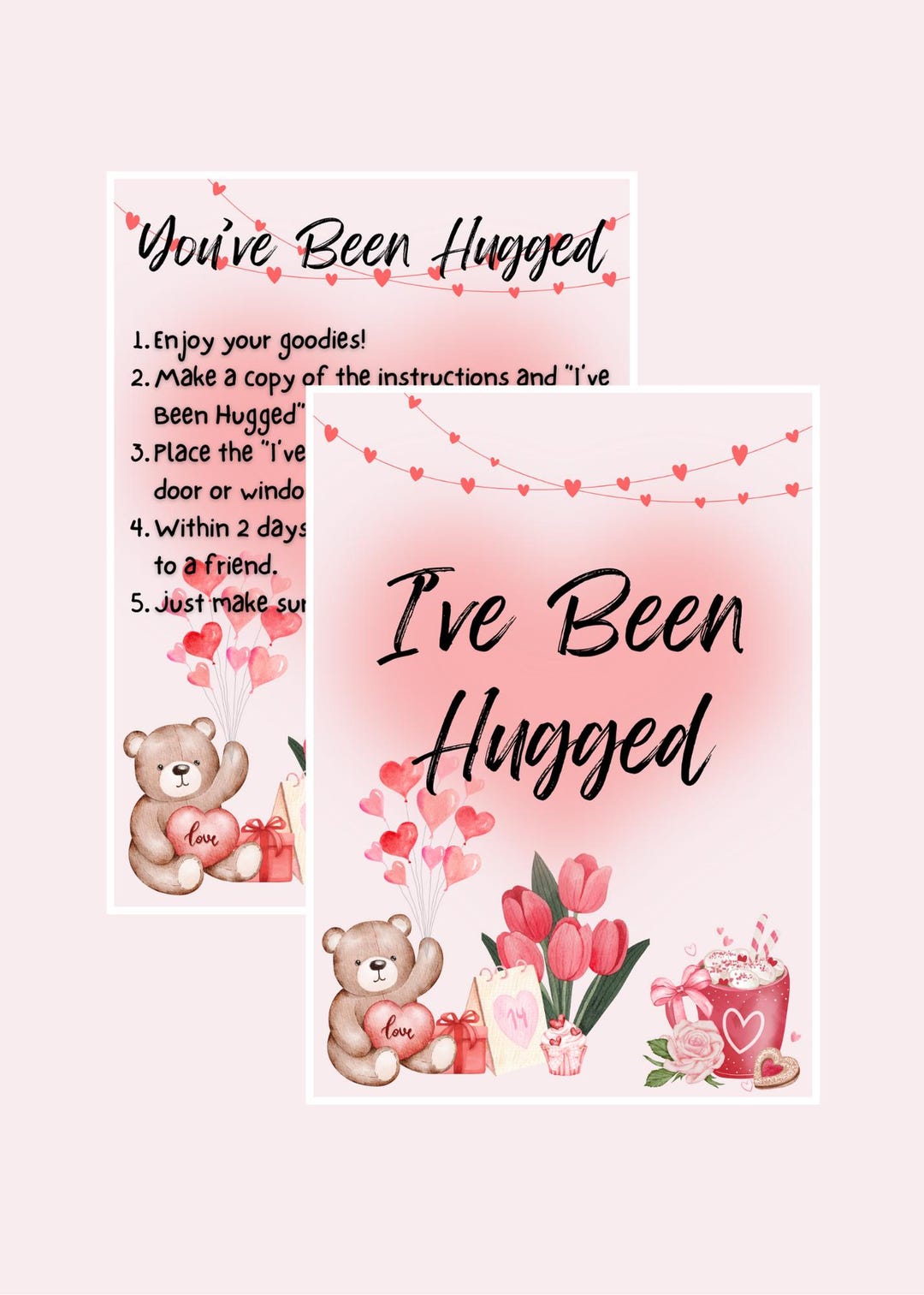 You've Been Hugged (friend) Game Digital File - Download and Print - Etsy