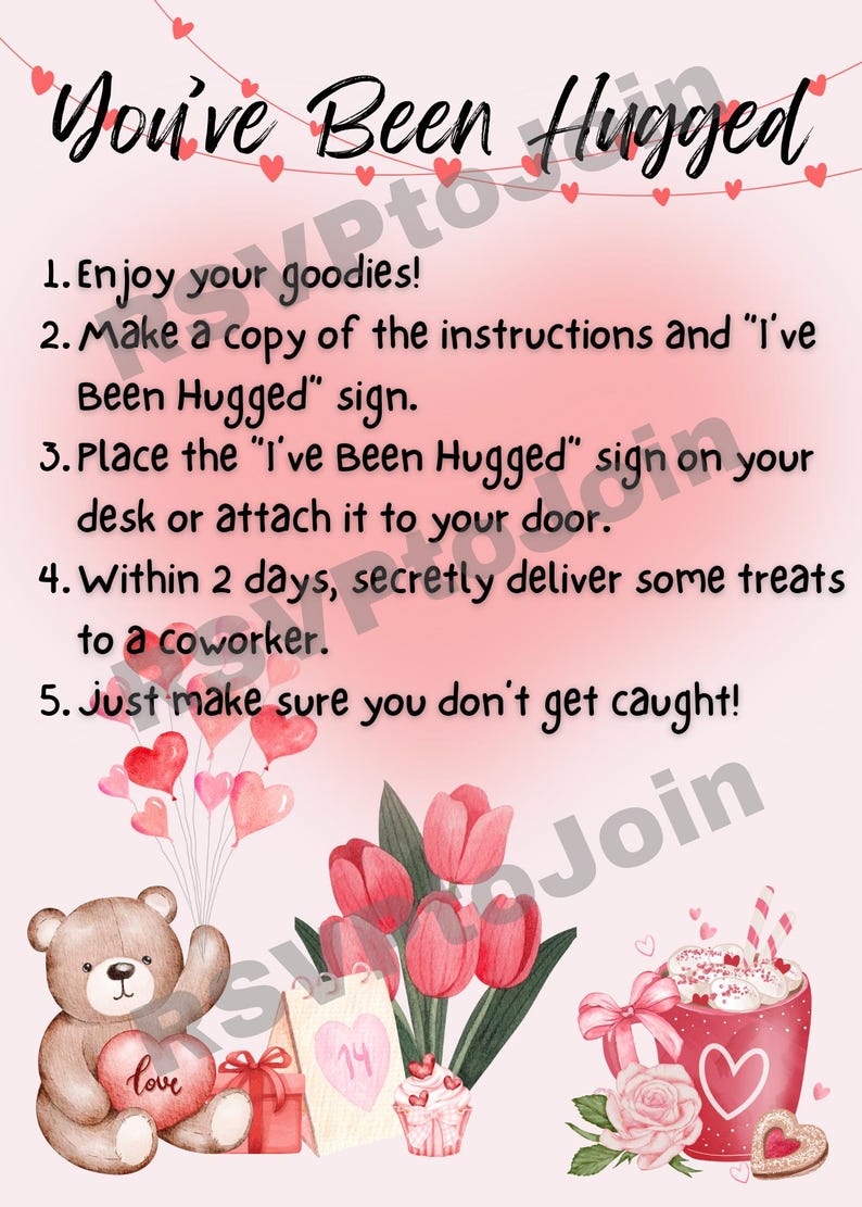 You've Been Hugged (coworker) Game Digital File - Download and Print - Etsy